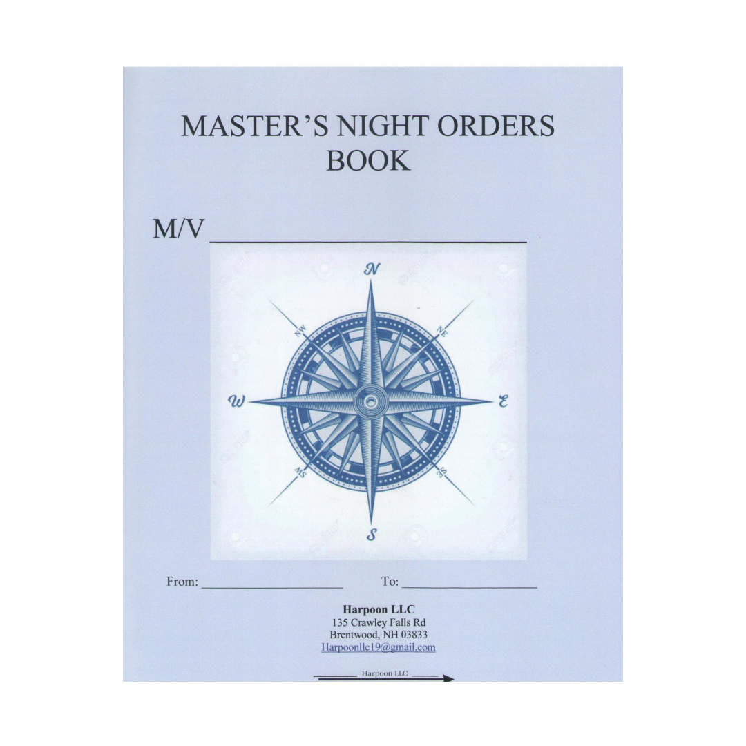 Master's Night Orders Book by Harpoon – Pilothouse Charts