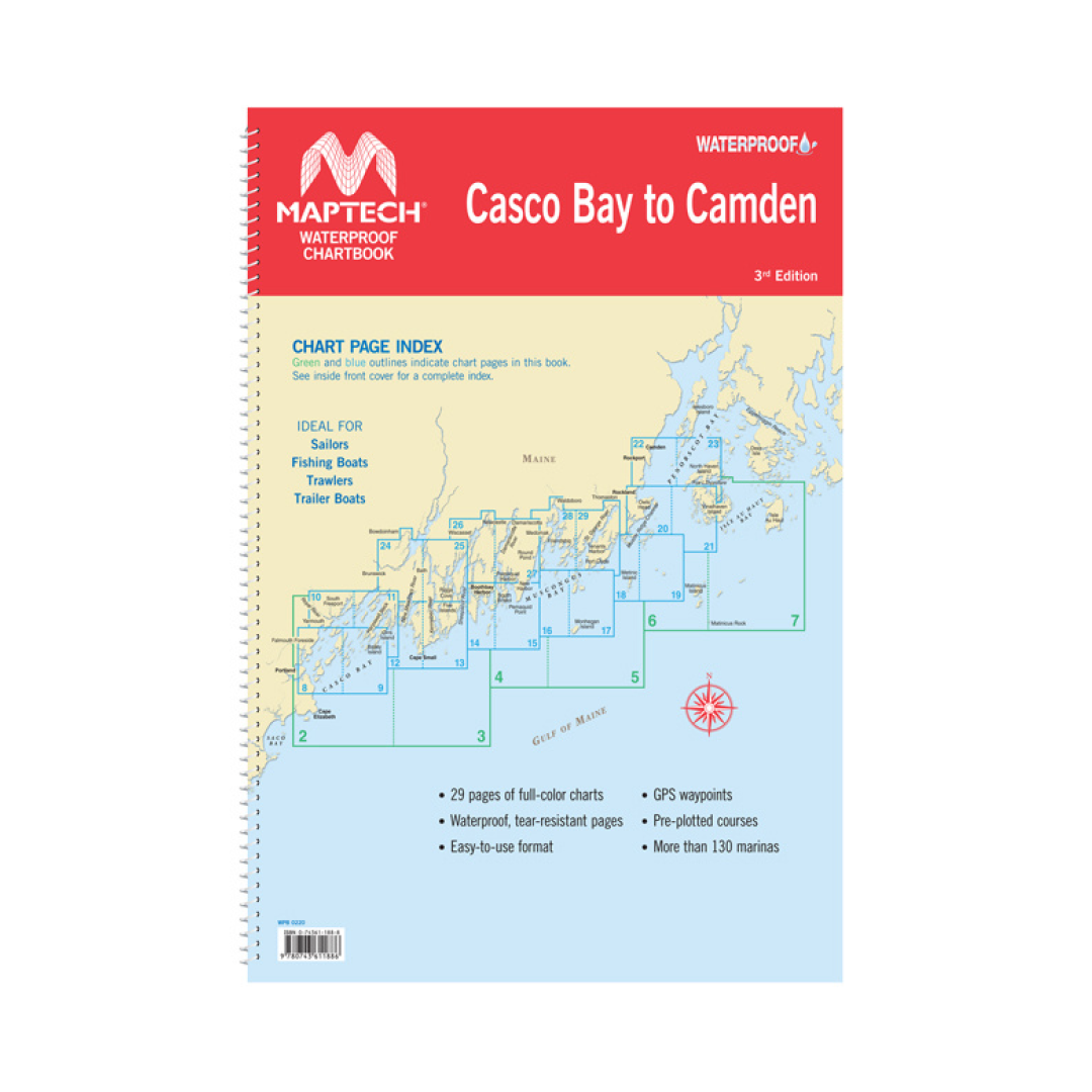 Casco Bay to Camden, ME Waterproof Chartbook by Maptech WPB220-3 ...