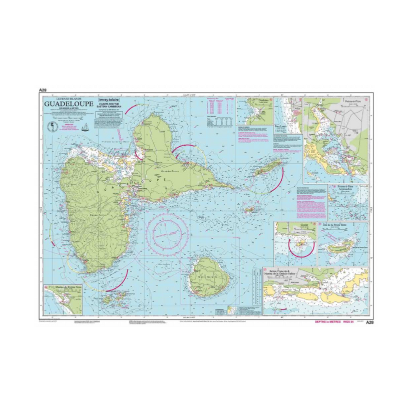 I-I A28 Guadeloupe chart by Imray-Iolaire – Pilothouse Charts