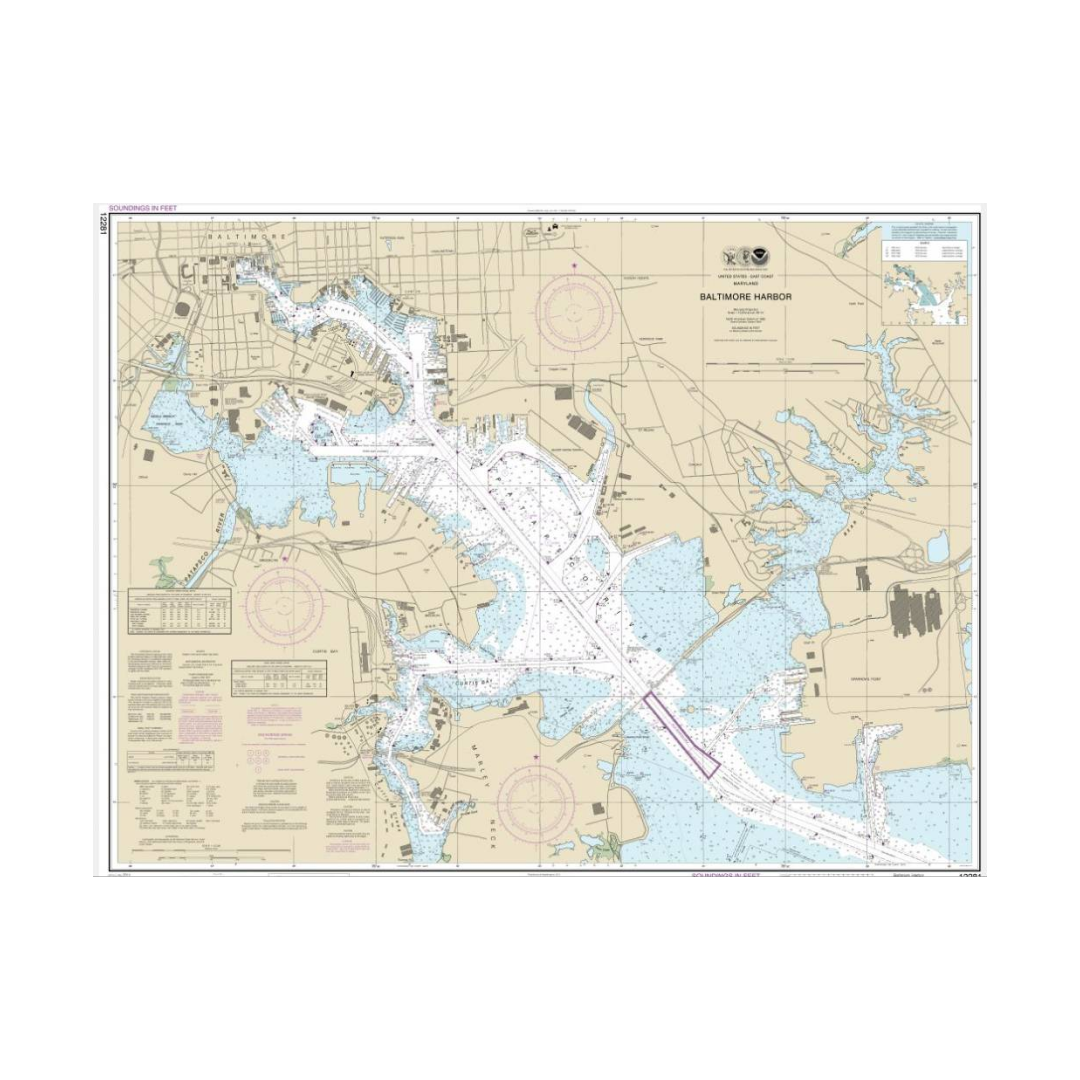 NOS 12281 OGF Baltimore Harbor – Pilothouse Charts
